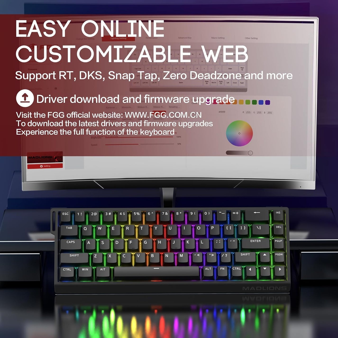 MADLIONS MAD68 HE – Magnetic Hall Effect RGB Magnetic Gaming Keyboard – Gentechx